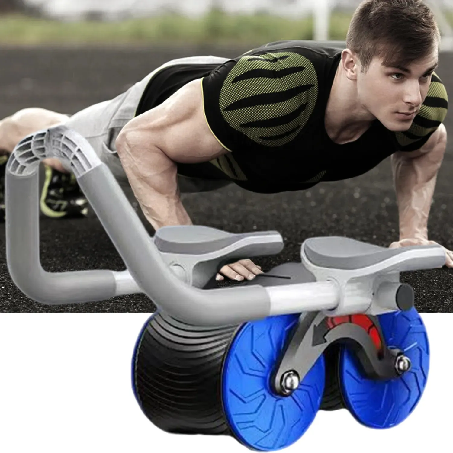 DHgate.com:Automatic Rebound Sit-Up Bench with Ab Wheel Roller for Abdominal Muscle Training and ...