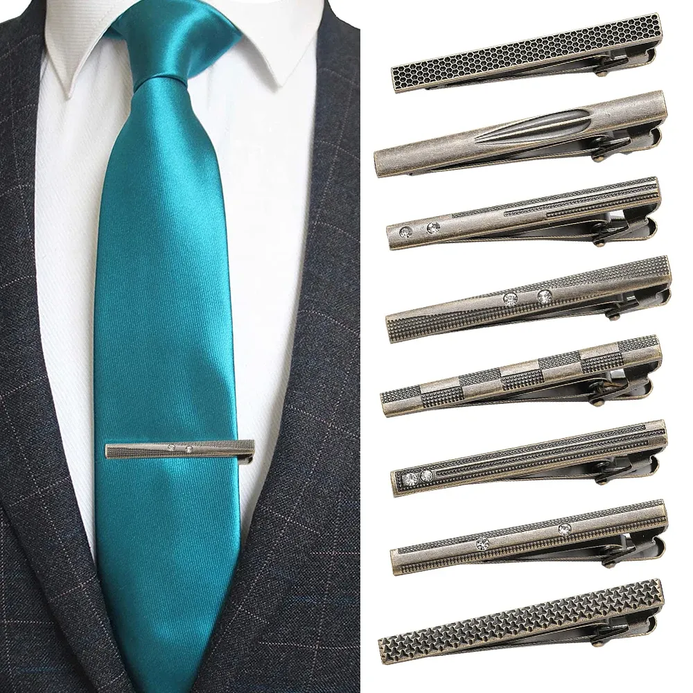5cm Silver Metal Wedding Necktie Clasp Clip Gentleman Tie Bar Crystal ...