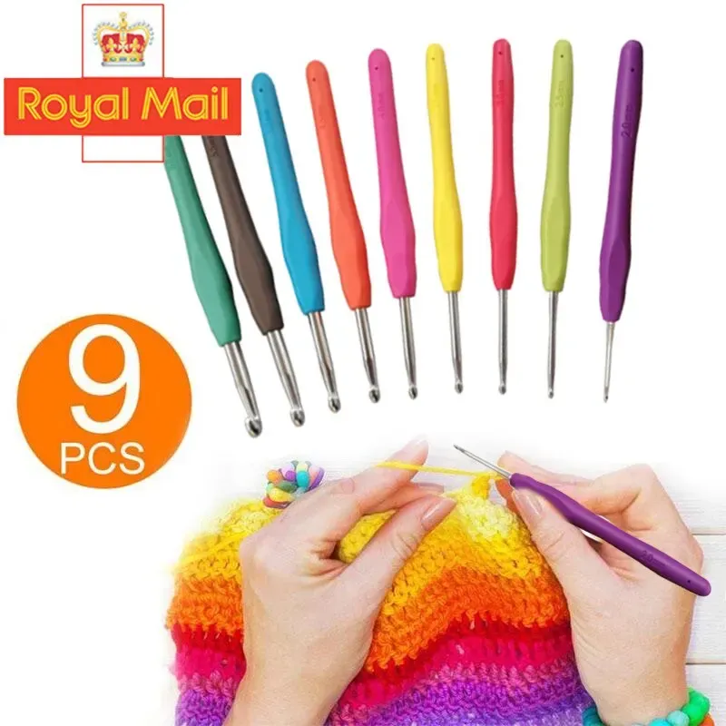 DHgate.com:9pcs Knitting Tool Sweater Needle TPR Soft Handle Aluminum ...