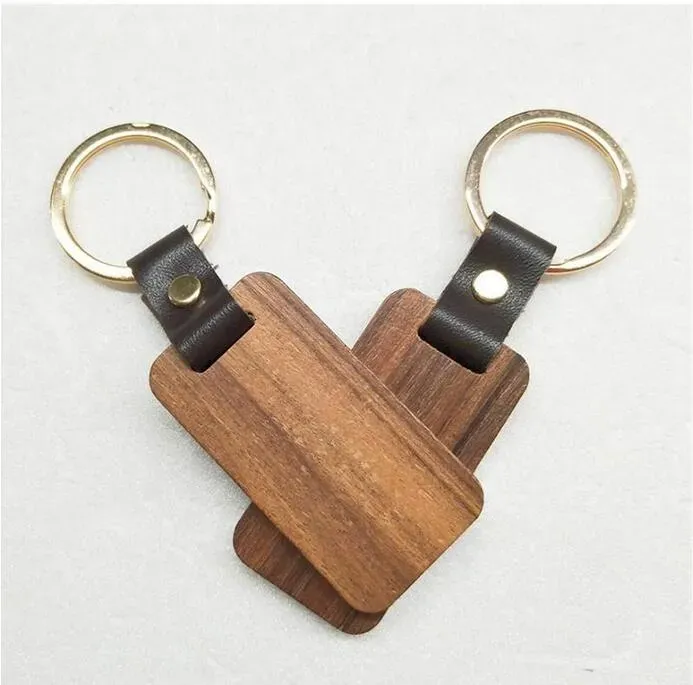 DHgate.com:Personalized Leather Keychain with Beech Wood Carving ...