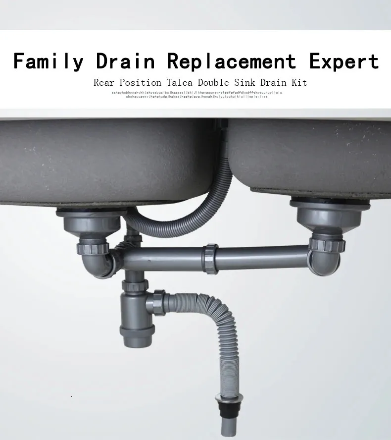 Double Basin Waste Kit With Strainer And Flexible Hose Complete ...