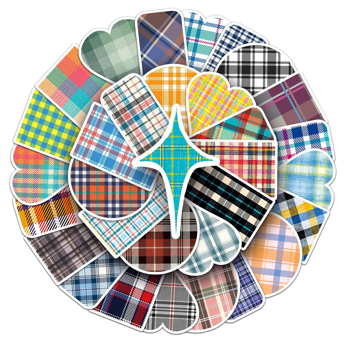 DHgate.com:53pcs plaid cartoon graffiti creative sticker PVC car ...