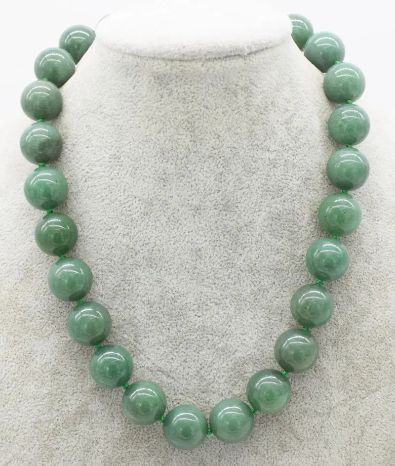 DHgate.com:Natural Green Jade Round Beads Necklace | 10mm Genuine ...