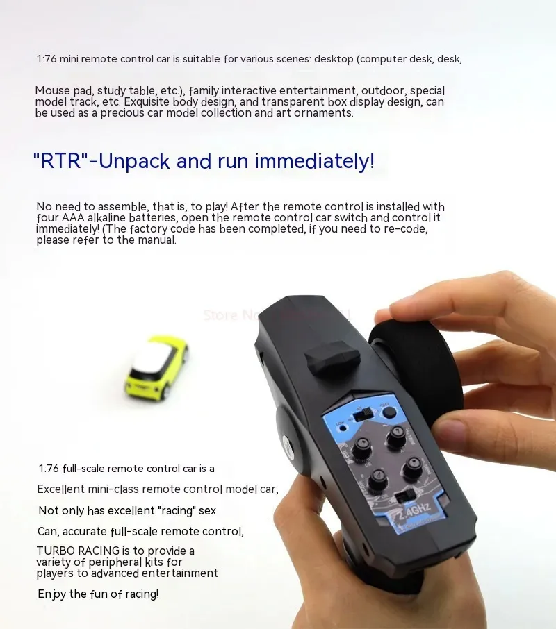 Mini RC Drift Car: 1/76 Scale High Speed Racing Car With Gyro System ...