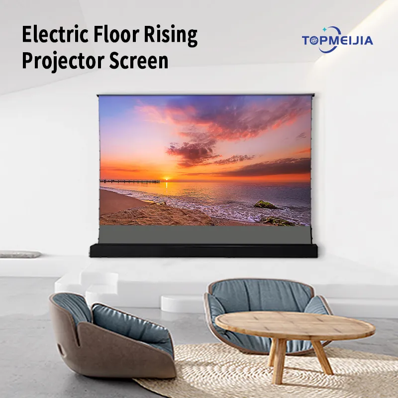 4K ALR 120 Black Diamond Motorized Floor Rising Projection Screen for ...