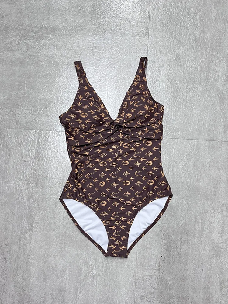 24SS Classics Carta Traje De Baño Diseñador Trajes De Baño De Una Pieza ...