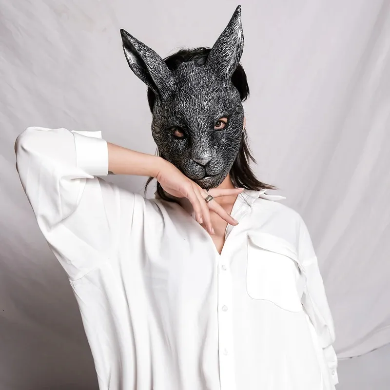 Rabbit Ears Half Face Cosplay Mask For Nightclubs, Easter, Carnivals ...