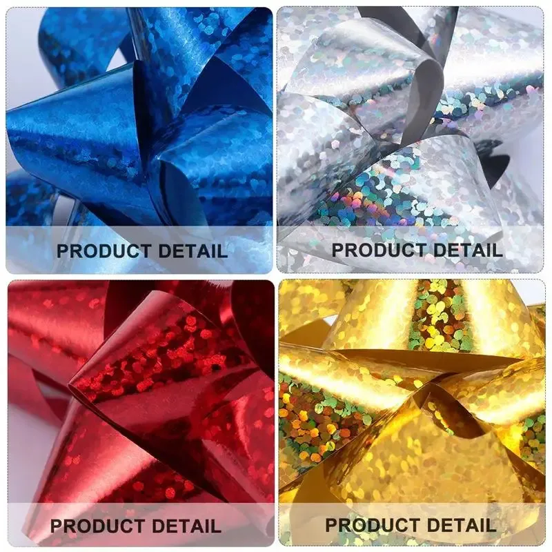 Self Adhesive Reflective Pull Bows For Christmas Tree Decorations Mixed ...