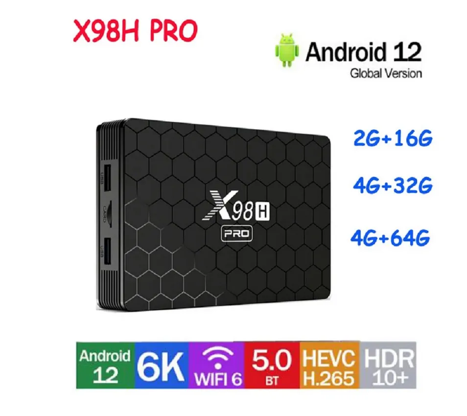 DHgate.com:X98H PRO TV Box Android12 Allwinner H618 2GB/4GB 16GB/32GB ...