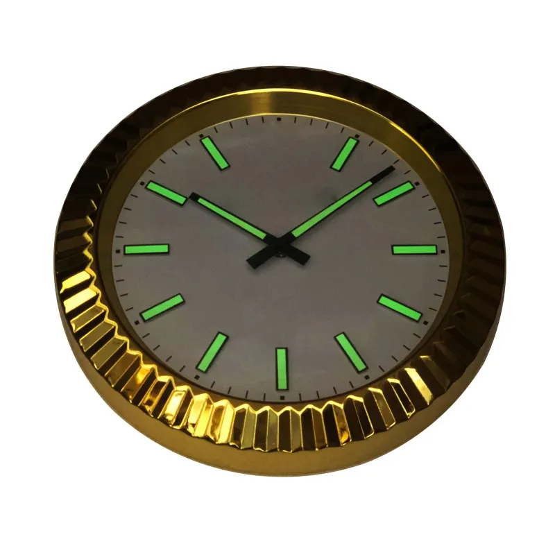 Luxury Metal Gold Clock Fashionable Golden Brief Art For Living Room ...