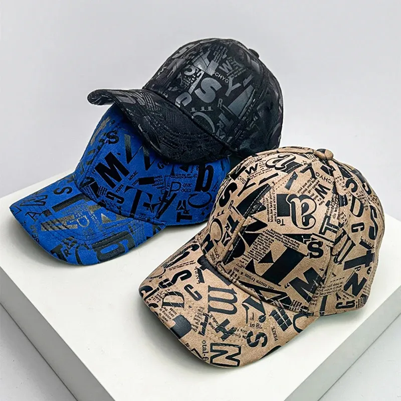 Kpop Street Style Baseball Cap - Graffiti Letter Design, Vegan Leather ...