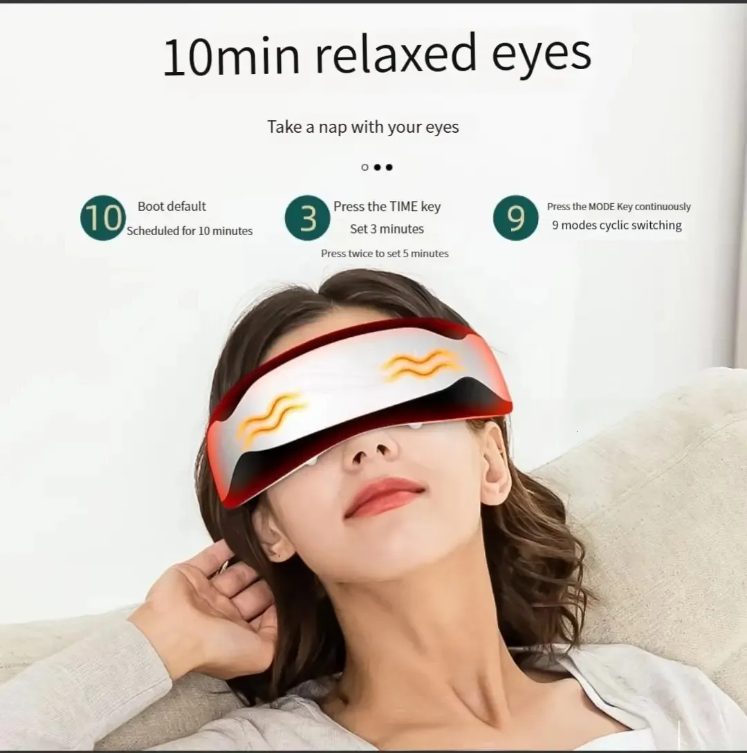 Electric Eye Massager Sleep Mask - Silicone Magnetic Therapy for Eye ...