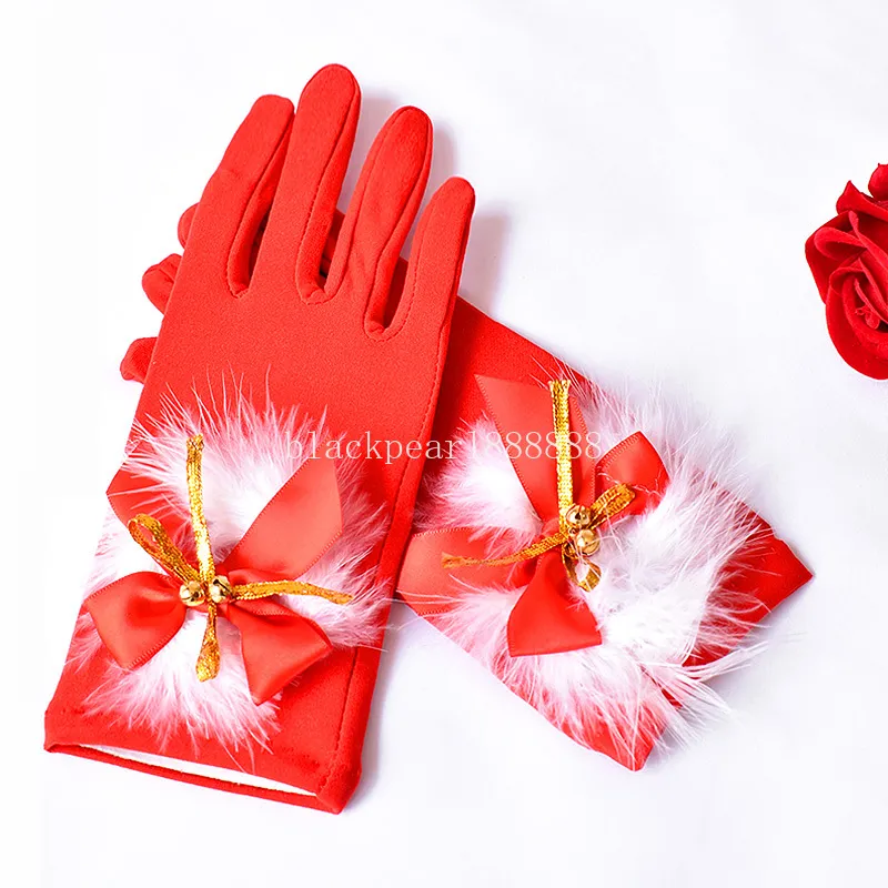 DHgate.com:White Fur Fancy Dress Party Short Red Santa Gloves Fancy ...