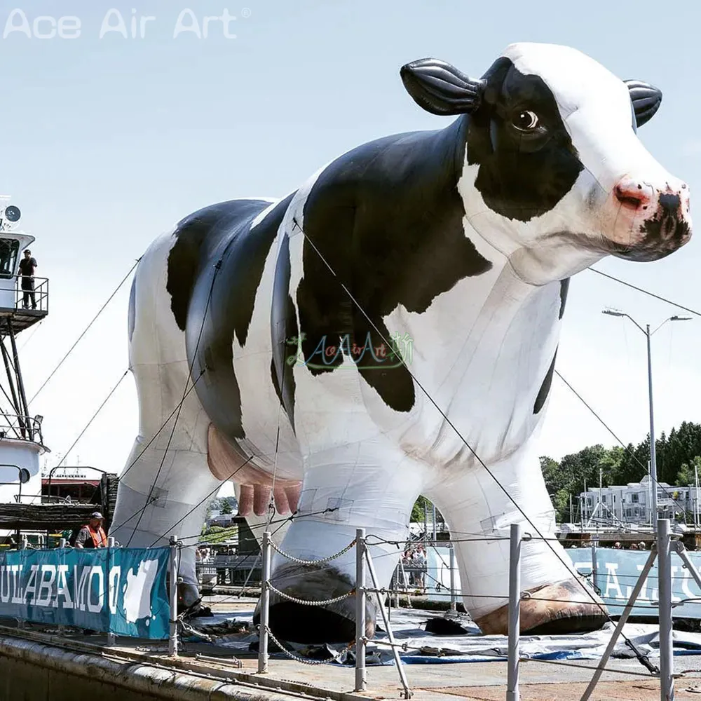 Giant 20ft Inflatable Cow - Vivid Dairy Cow Model for Farm Promotions ...