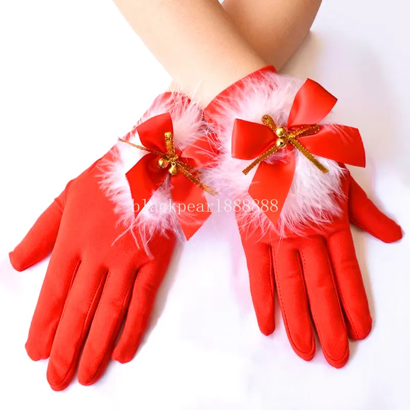 DHgate.com:White Fur Fancy Dress Party Short Red Santa Gloves Fancy ...