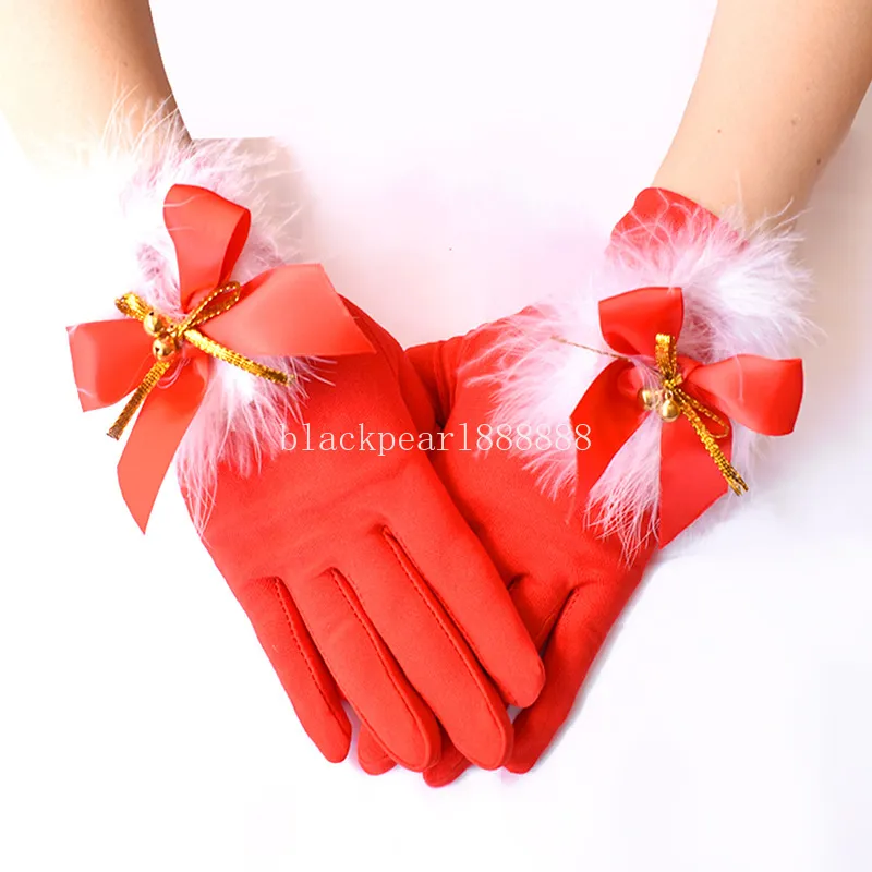 DHgate.com:White Fur Fancy Dress Party Short Red Santa Gloves Fancy ...