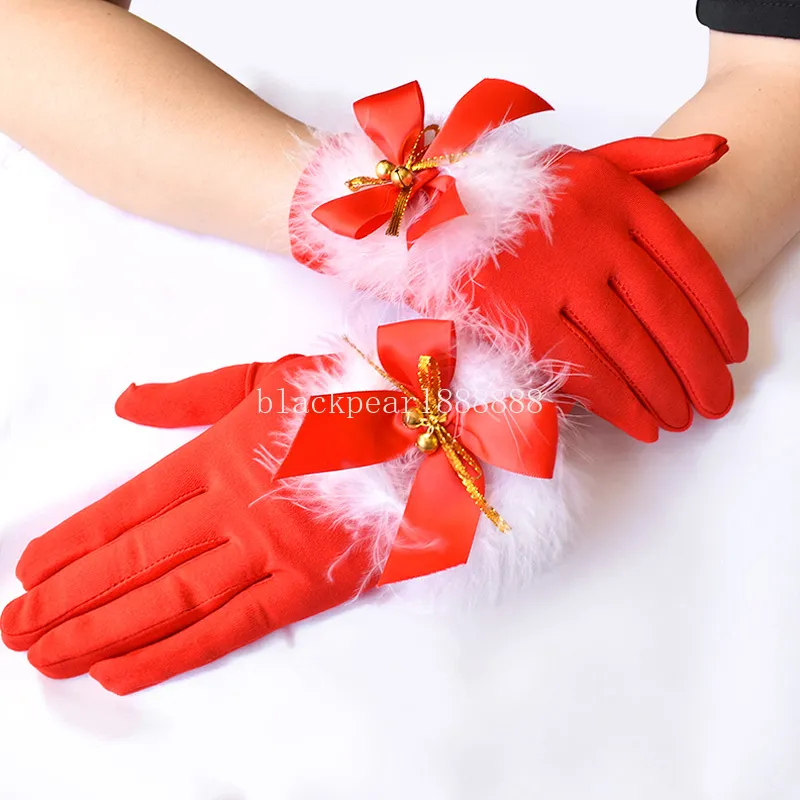 DHgate.com:White Fur Fancy Dress Party Short Red Santa Gloves Fancy ...