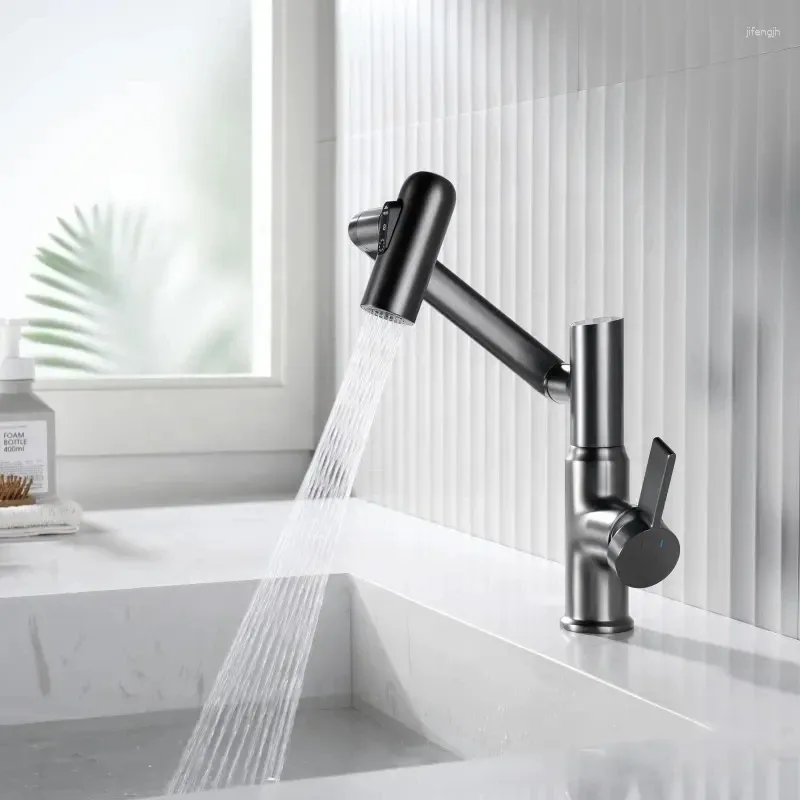 Adjustable Bathroom Sink Faucet Brass 1080 Rotating Splash Filter ...