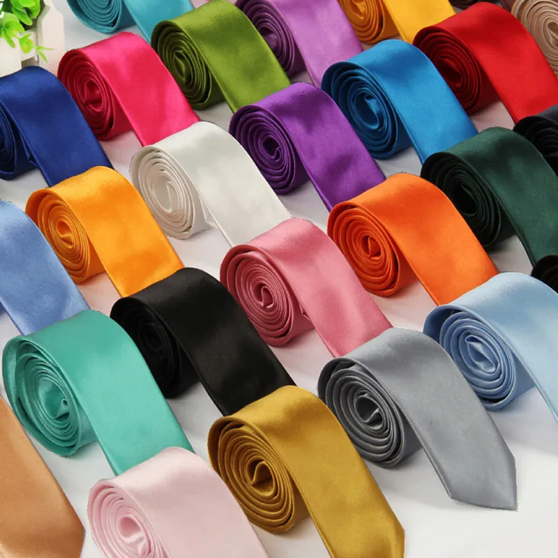 Men's Fashion Silk Tie - 5cm Width, Solid Color, Skinny Necktie, Slim ...