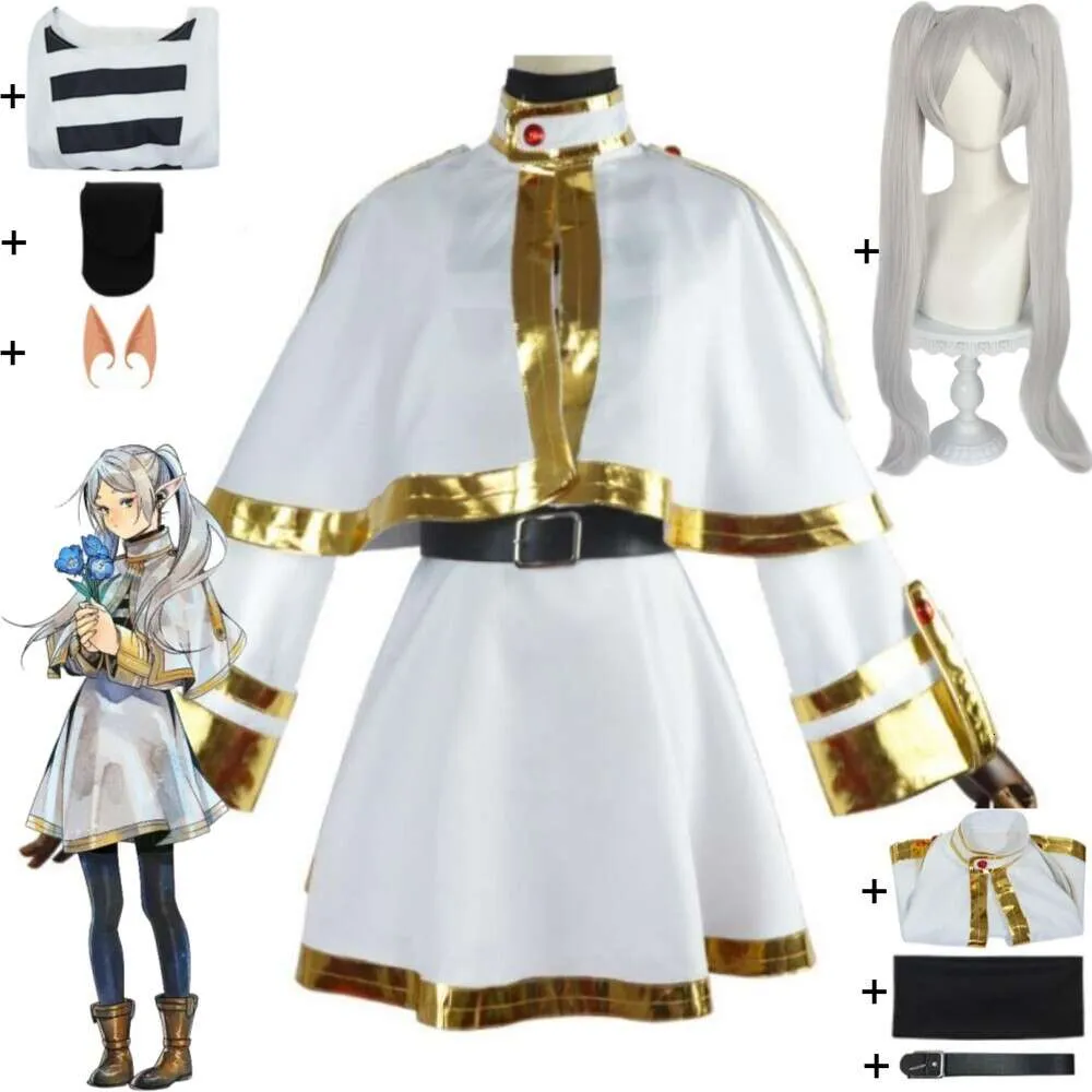 Azur Lane Anime Frieren At The Funeral Cosplay Costume Elf White ...