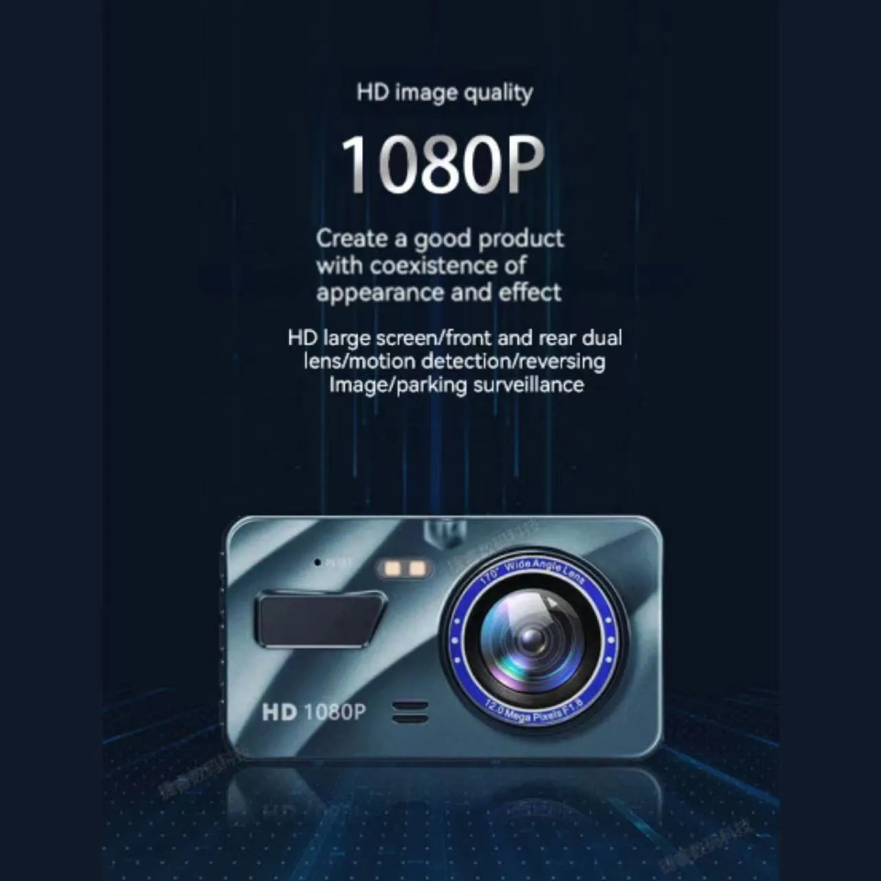 DHgate.com:2.5D Tempered Glass Screen High-Definition Dual Lens 4-Inch Hidden Dash Cam with ...