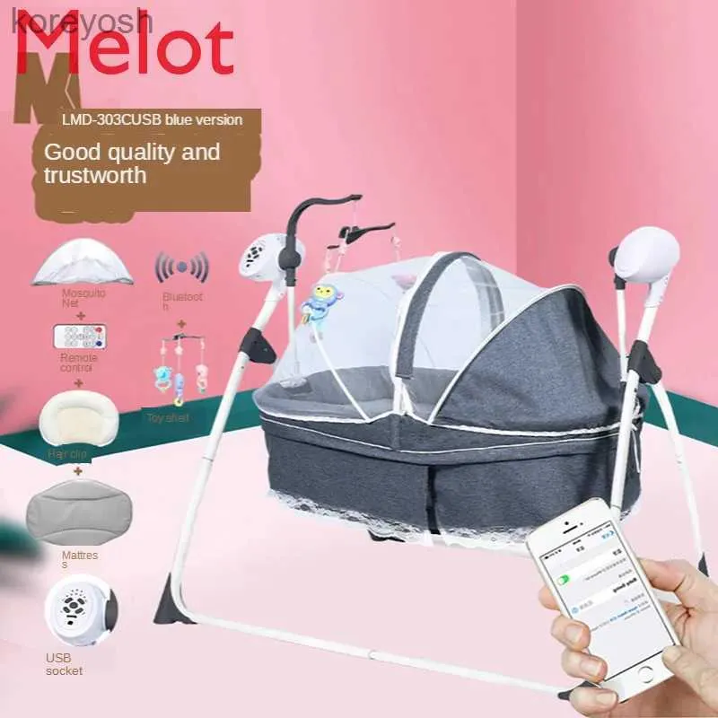 Electric Baby Cradle, Automatic Rocking Bassinet, Newborn Sleeping ...