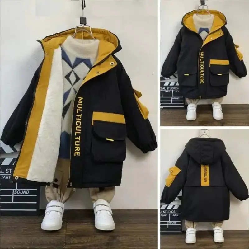 DHgate.com:2024 Boys Winter Jacket: Warm Velvet Thicken Teen Overcoat ...