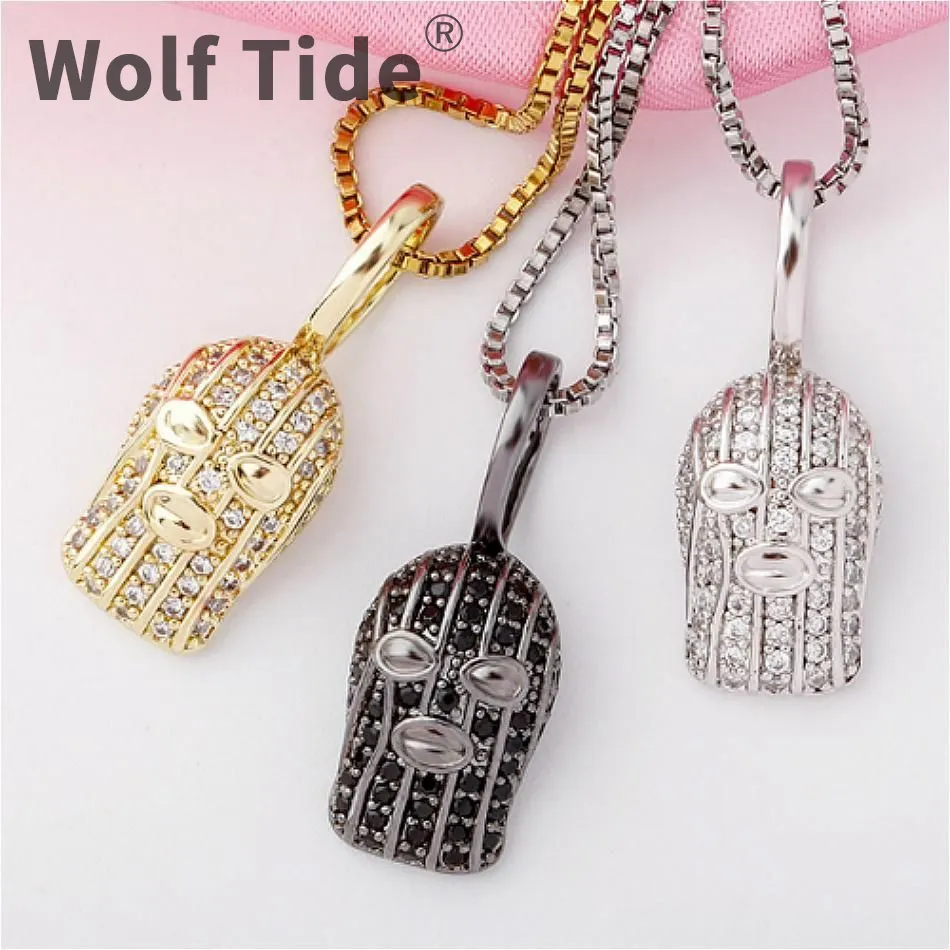 Iced Out Face Mask Pendant Necklace - 925 Sterling Silver Bling Hip Hop ...