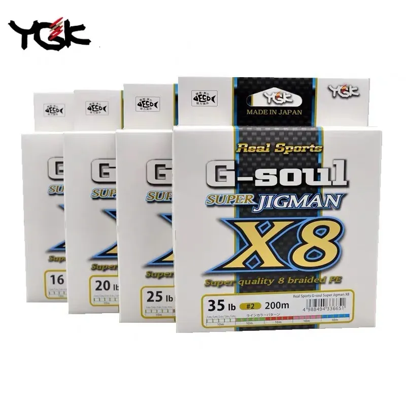 Braid Line Original YGK G SOUL X8 Super JIGMAN 8 Braided PE Wires Multi Color 200M 300M Fishing ...