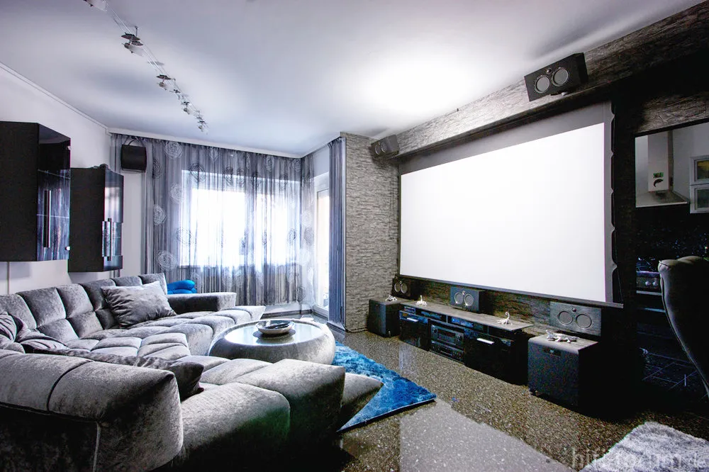 Concealed In Ceiling 150 Electric Tab Tensioned Projector Screen For ...