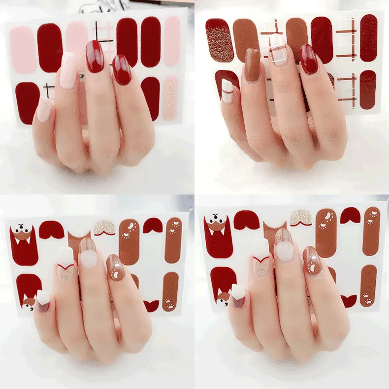 DHgate.com:Nail Art Strips 14 pcs/ sheet Self-Adhesive Nail Stickers ...