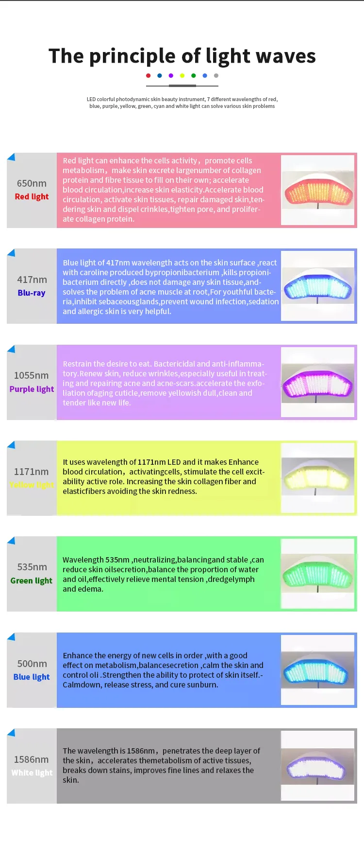 PDT LED Beauty Machine with 273 Lamp Beads 300W Power for Skin ...