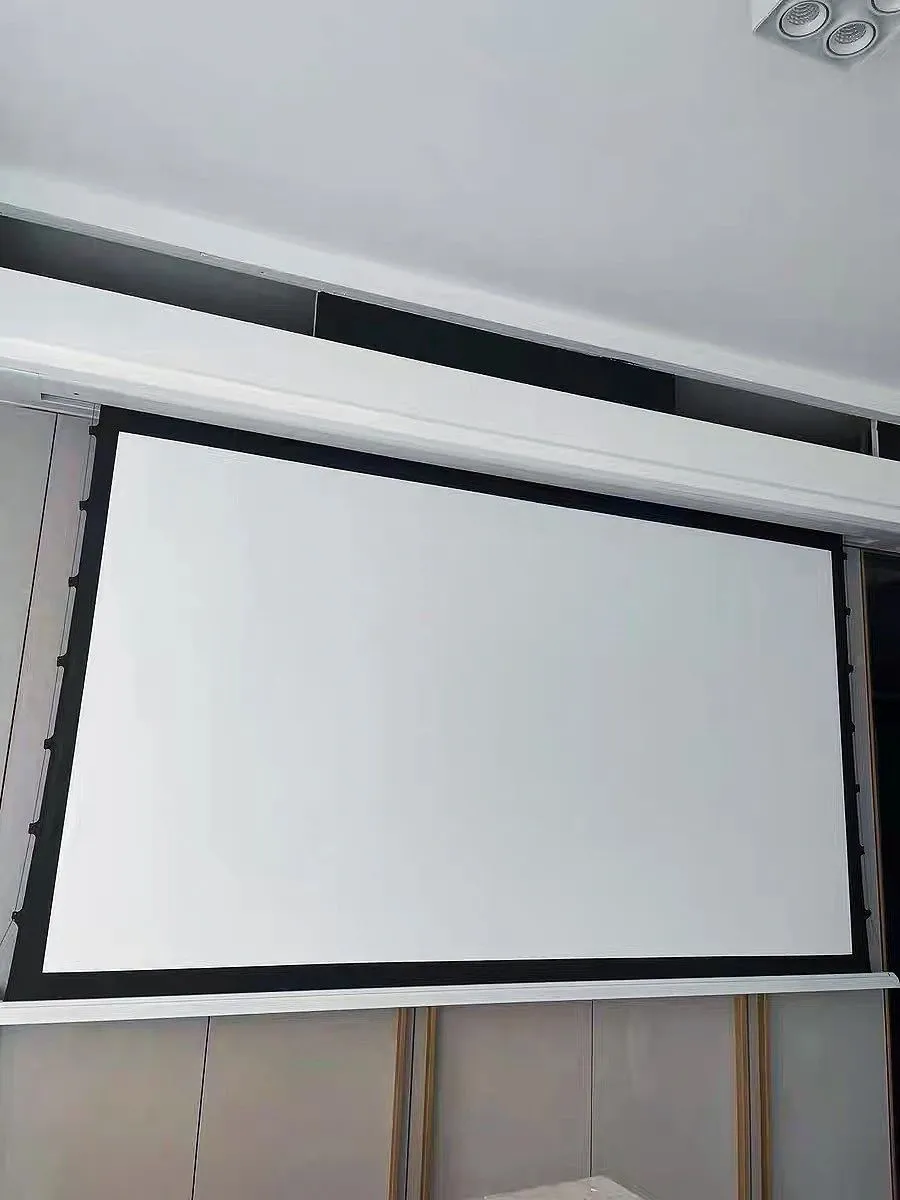8K Projector Ready In Ceiling Screen: 100 Inch Electric Tab Tensioned ...