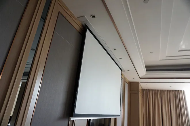 Concealed In Ceiling 150 Electric Tab Tensioned Projector Screen For ...