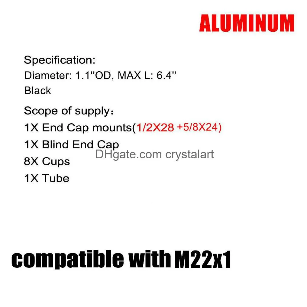 M24 Thread Adapter Kit - Stainless Steel or Aluminum Screw Caps, 1/2x28 ...