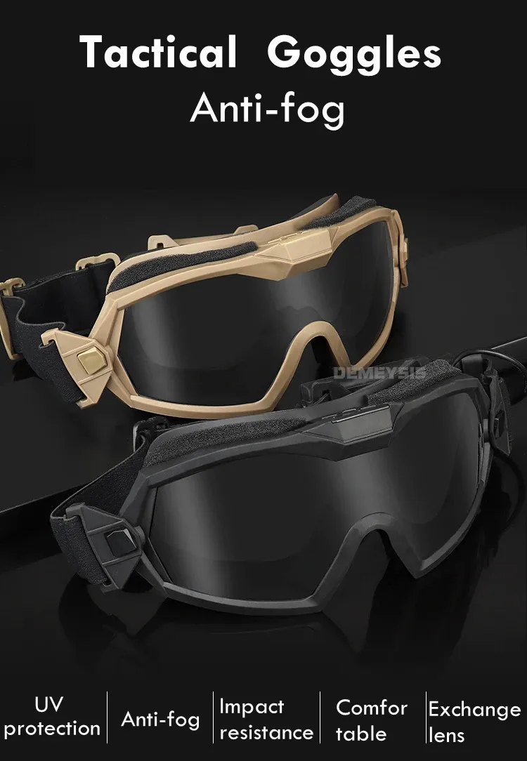 Tactical Goggles - Military Grade Anti-Fog Shooting Glasses, UV ...