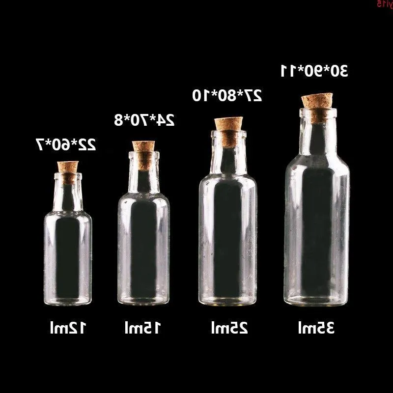 Wholesale 12ml 15ml 25ml 35ml Small Glass Bottles With Cork Stopper ...