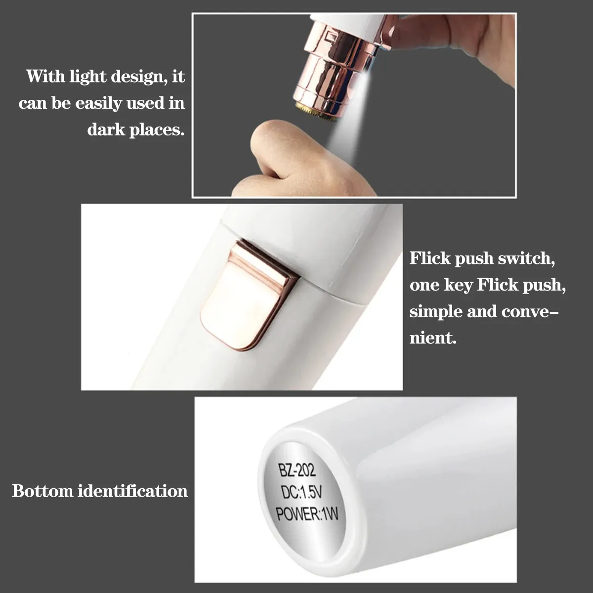 USB Rechargeable Eyebrow Trimmer & Lipstick Shaver 2 In 1 Electric Hair ...