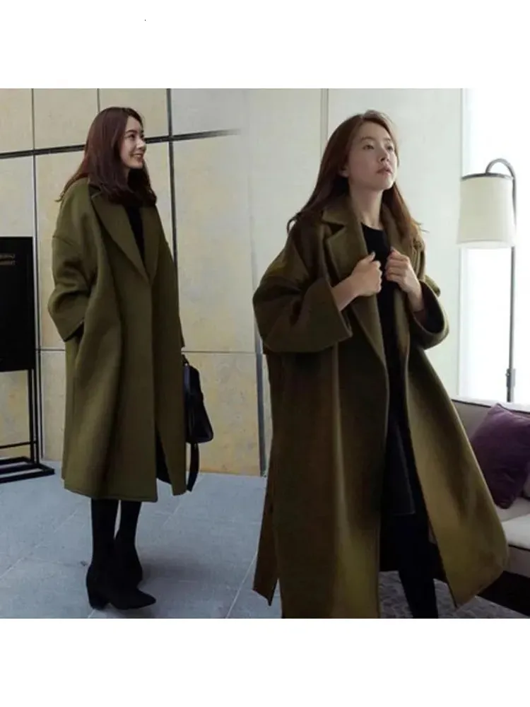DHgate.com:Womens Wool Blend Winter Coat - Loose Turn-down Collar ...