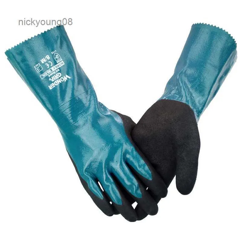 Waterproof Fingerless Work Gloves: Long, Oil-Resistant Safety Gloves ...