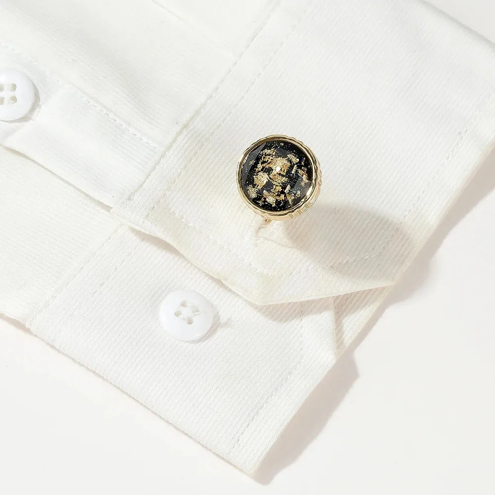 Gold Color TOMYE XK22S014 Personalized Round Cufflinks for Men's Tuxedo ...
