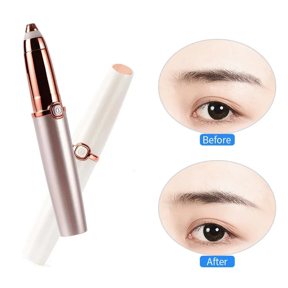 Waterproof LED Mini Eyebrow Shaver With Mini Shaver, Painless Hair ...