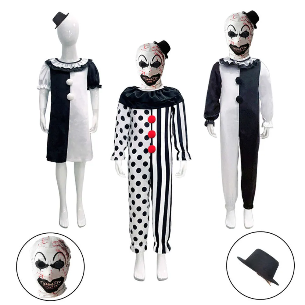 Terrifying Clown Cosplay Costume Set For Kids Includes Halloween ...