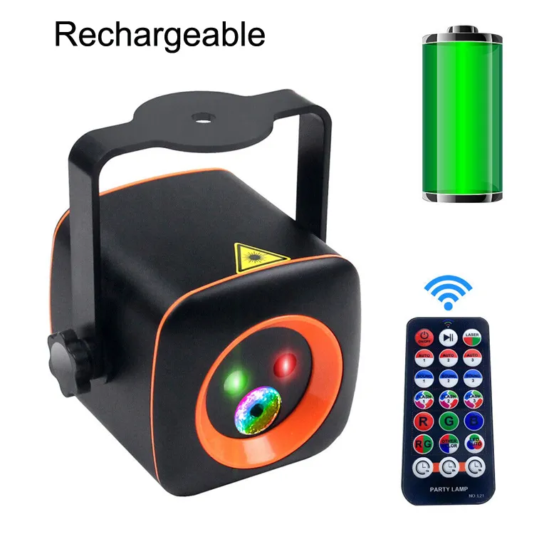 Rechargeable RG Laser 32 Patterns Projector Party Light RGB LED Effect ...