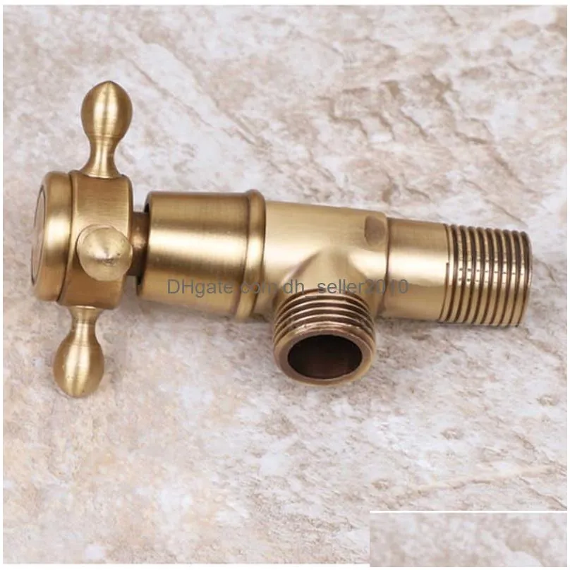 Antique Brass Bathroom Faucets Angle Valve Triangle Water Control ...