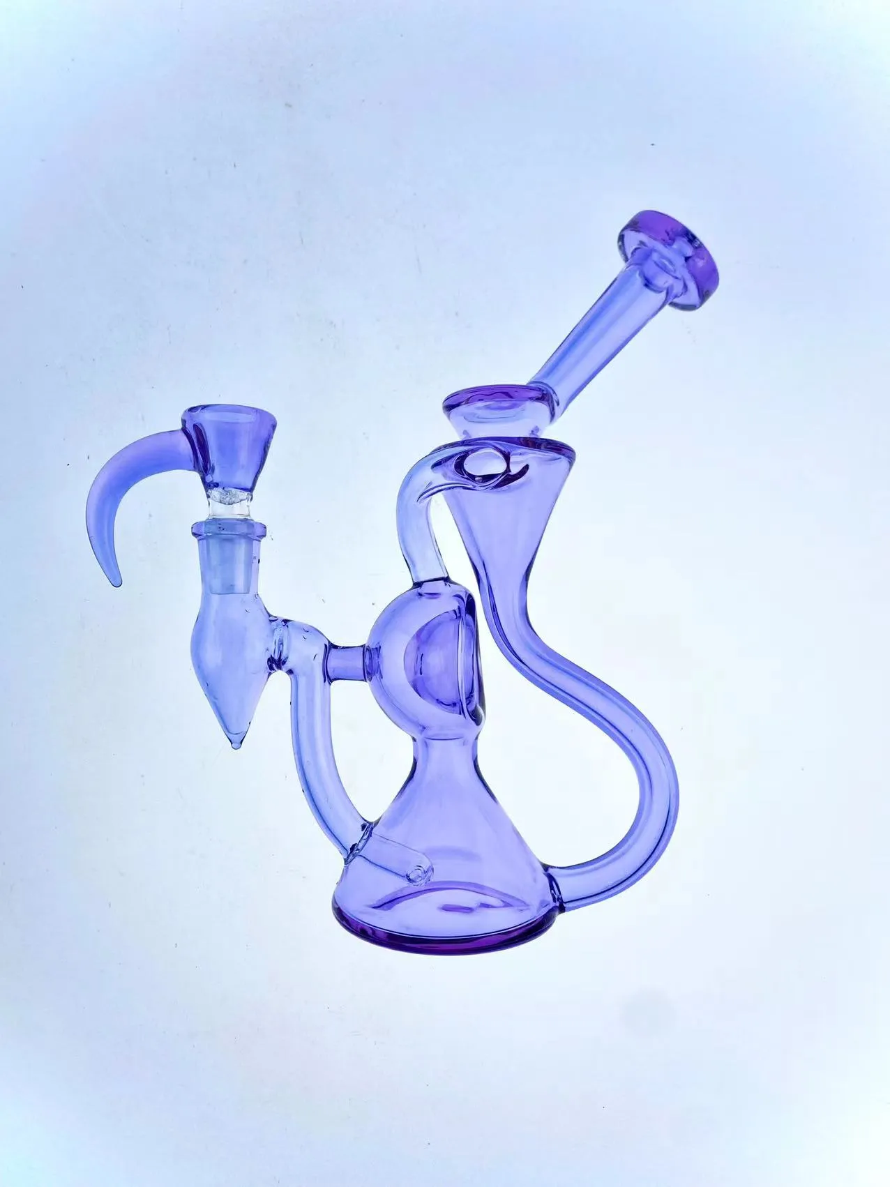 Dropshipping Purple Cfl 14mm Joint Glass Pipe Hookah With Balloon ...