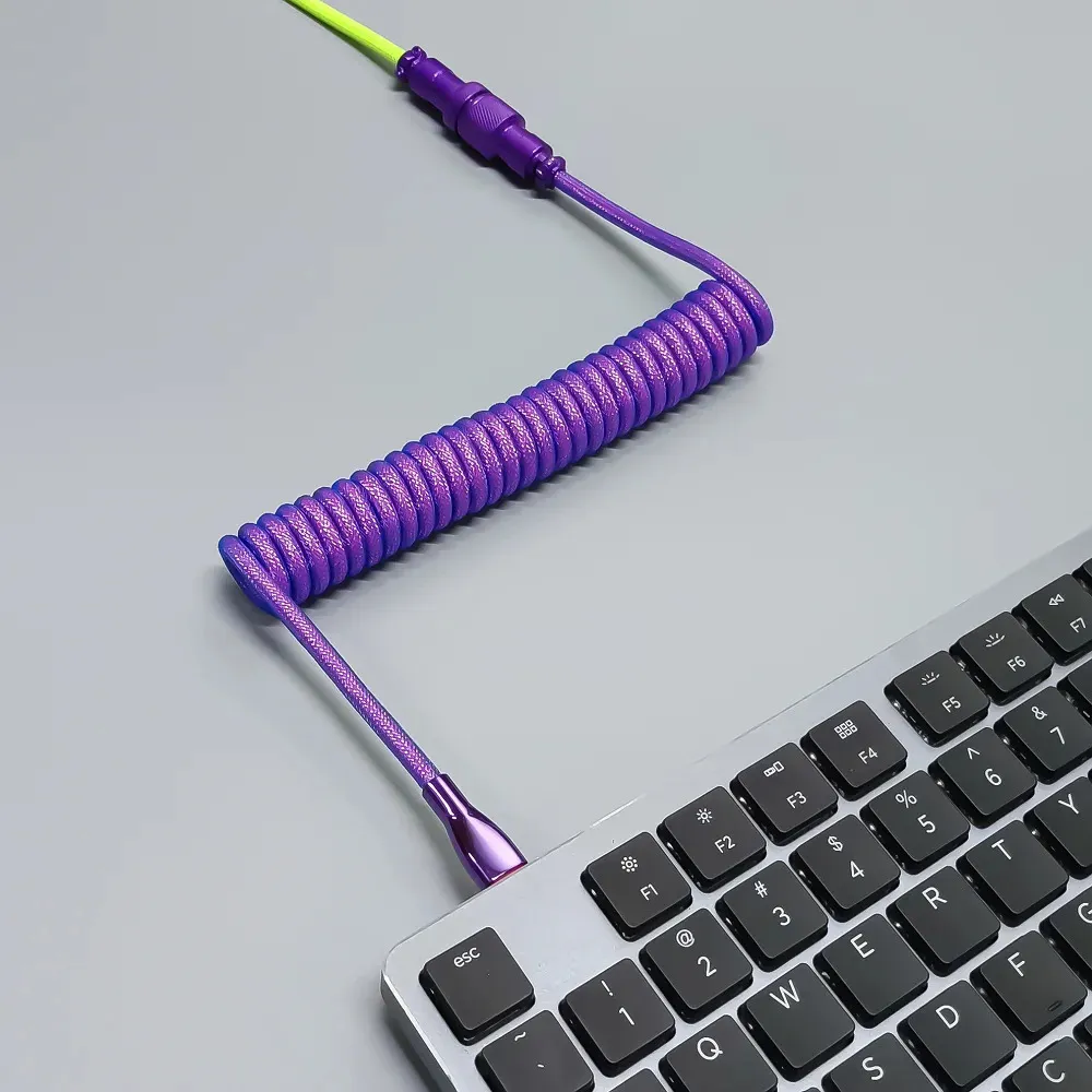 DHgate.com:Coiled Keyboard USB C Cable with Detachable Metal Connector ...