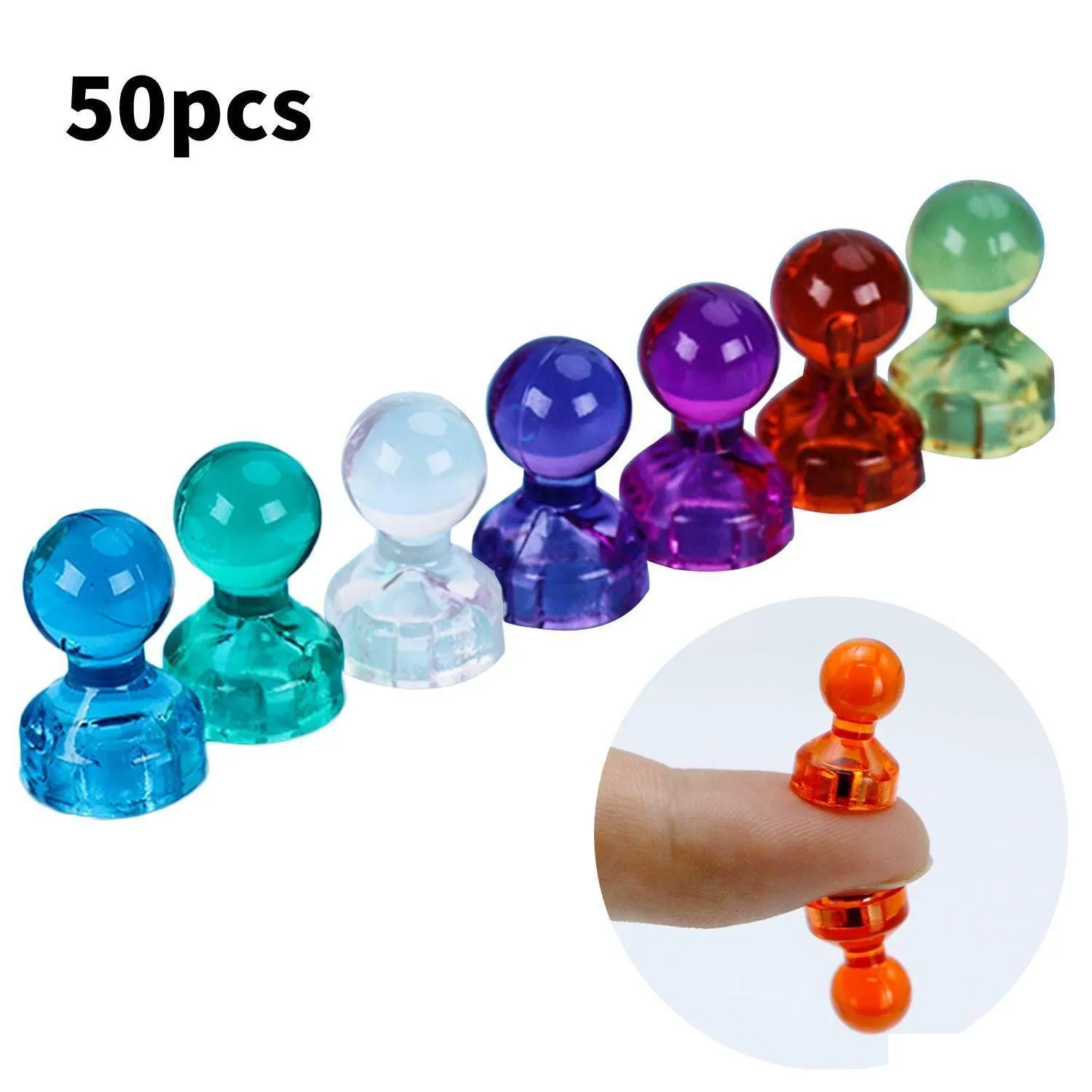DHgate.com:50Pcs Strong Magnetic Push Pins, White Magnetic Push Pins ...