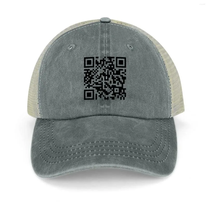 QR Code Cowboy Hat Never Give You Up Fluffy Upside Down Baseball Cap ...
