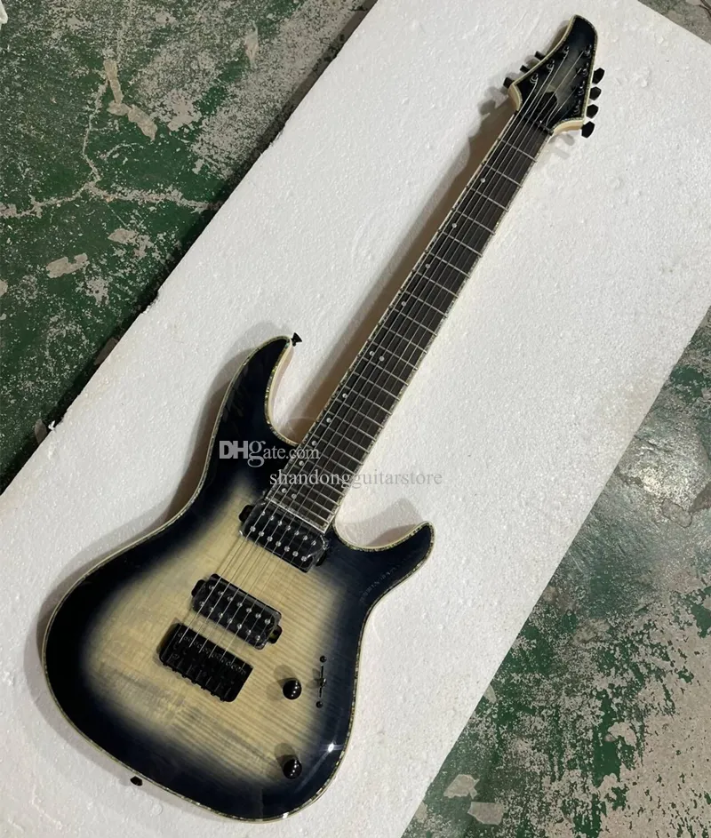 Customizable Flame Maple Top 7 String Fantomen Guitar With Fixed Bridge ...